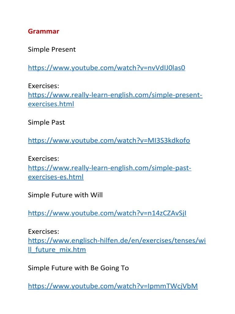Basic Grammar Exercises Pdf