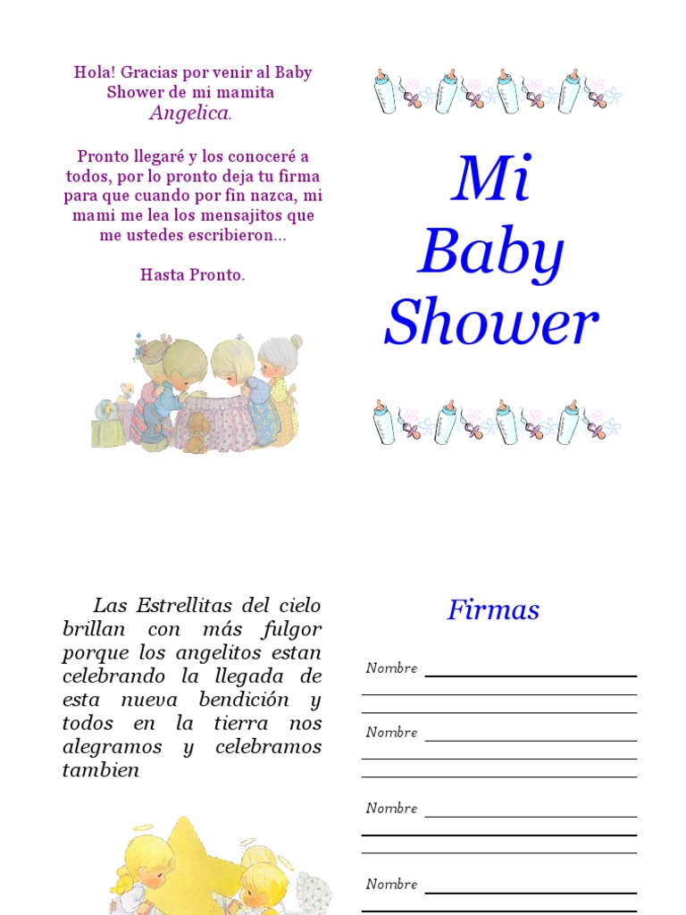 Libro Imprimible Para Baby Shower Página 6 Plantillas Baby Shower