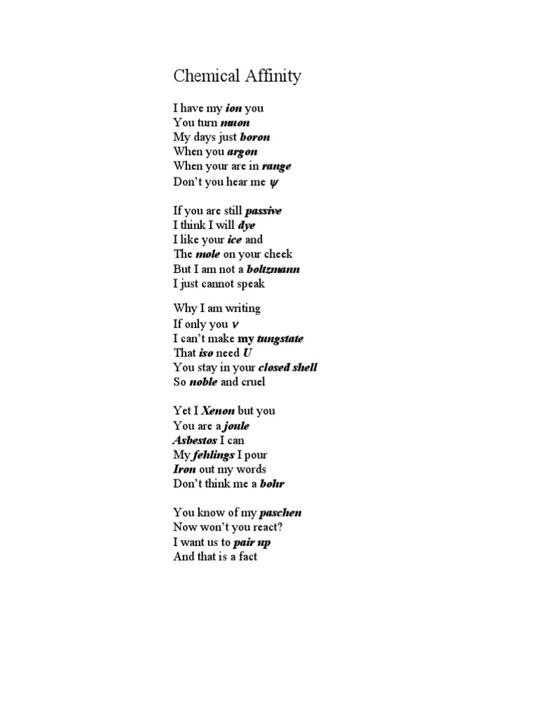 Chemical Affinity | PDF | Language Arts & Discipline | General Fiction