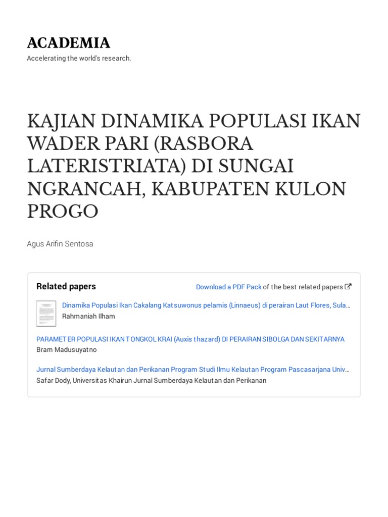 Dinamika Populasi Ikan Wader Pari | PDF