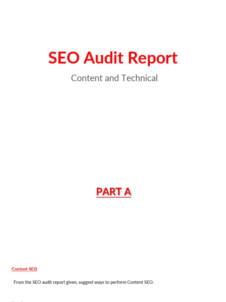 SEO Audit Report - Swetha DK | PDF