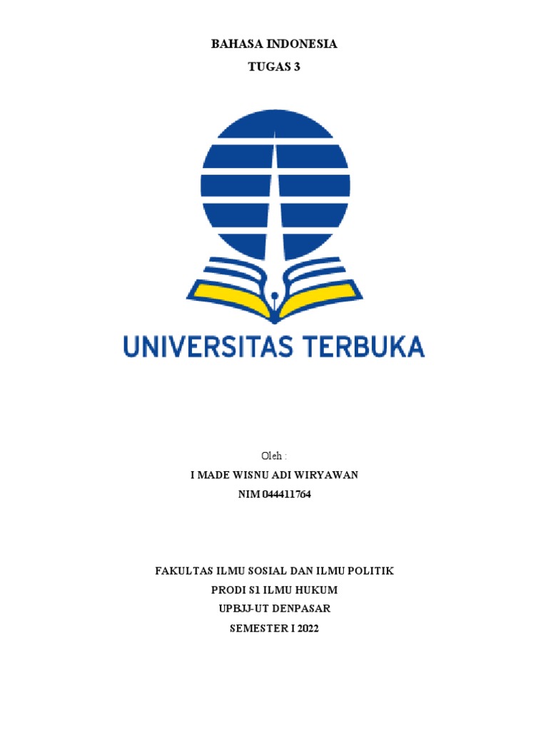 Tugas III Bahasa Indonesia MZuhdiS Docx PDF | PDF