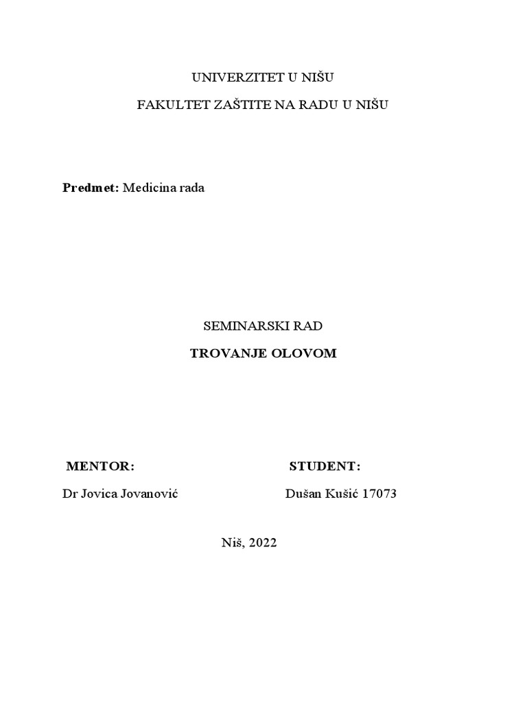 Trovanje Olovom | PDF