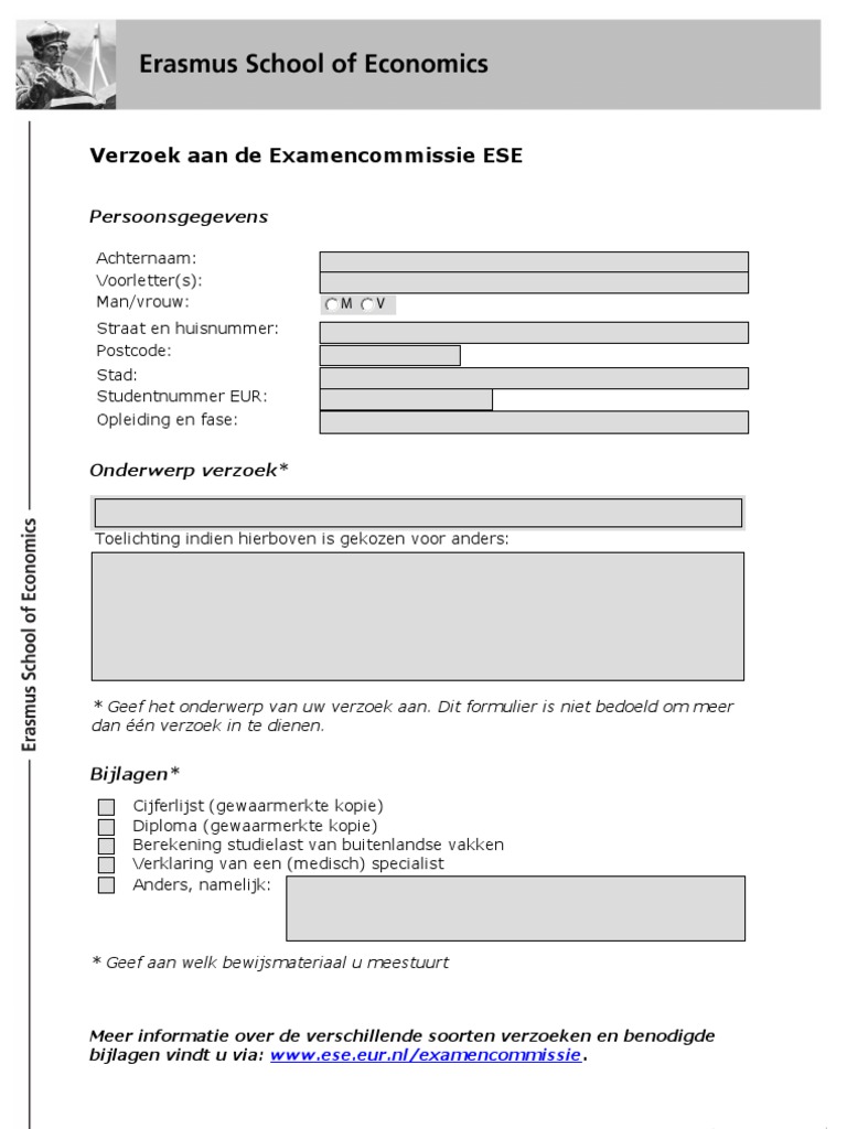 Verzoek Aan de Examencommissie | PDF