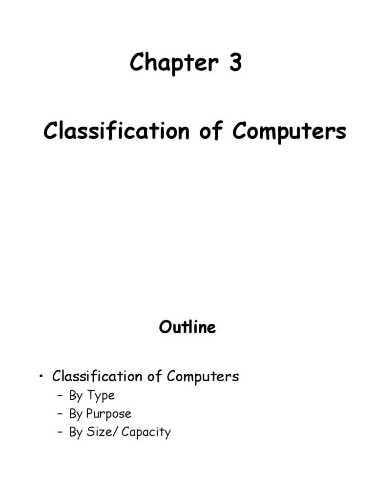 Chapter 03 - Classification of Computers | PDF | Personal Computers ...