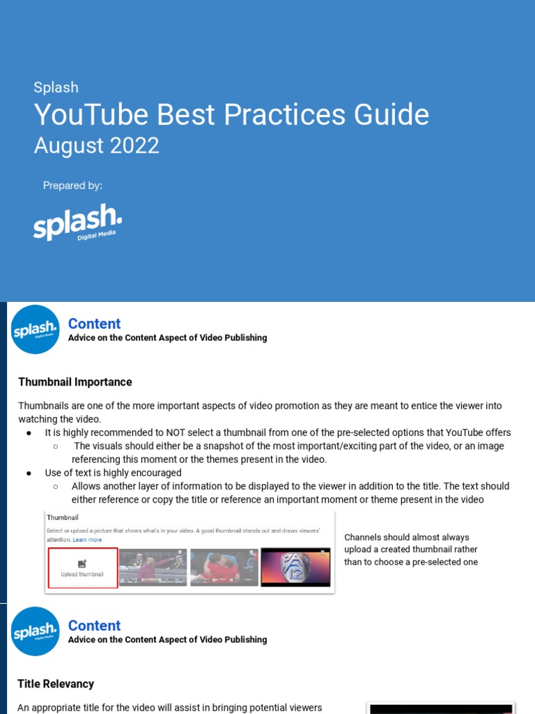 Youtube Best Practices Shortened | PDF | You Tube | Search Engine ...