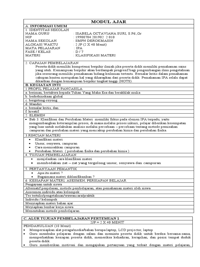 RPP Kurikulum Merdeka | PDF