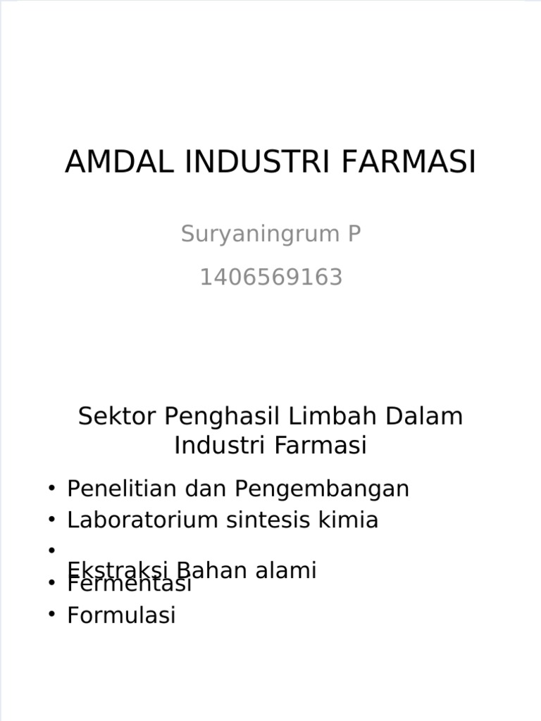 Dokumen - Tips - Amdal Industri Farmasi | PDF