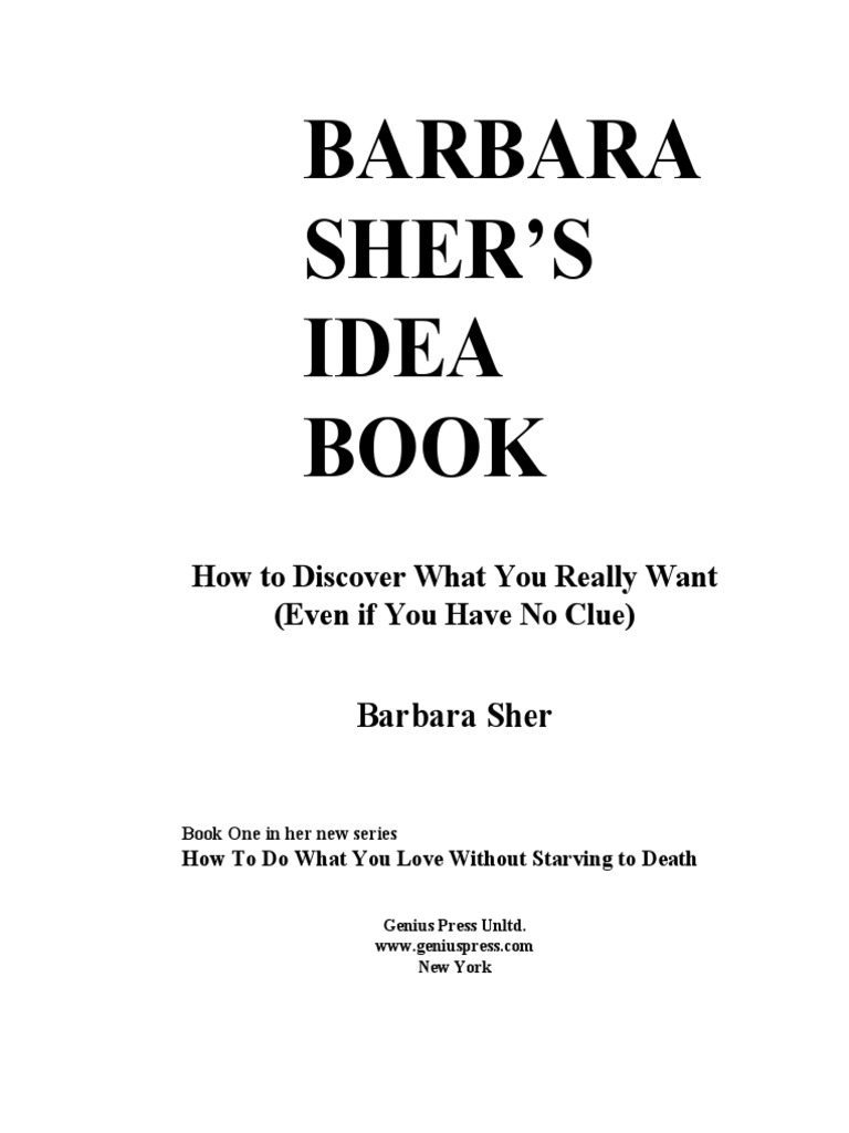 Barbara Sher's Idea Book (PDFDrive) | PDF | Books | Expert