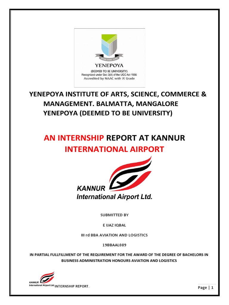 Intership Report Yenapozha | PDF | Air Traffic Control | Airport