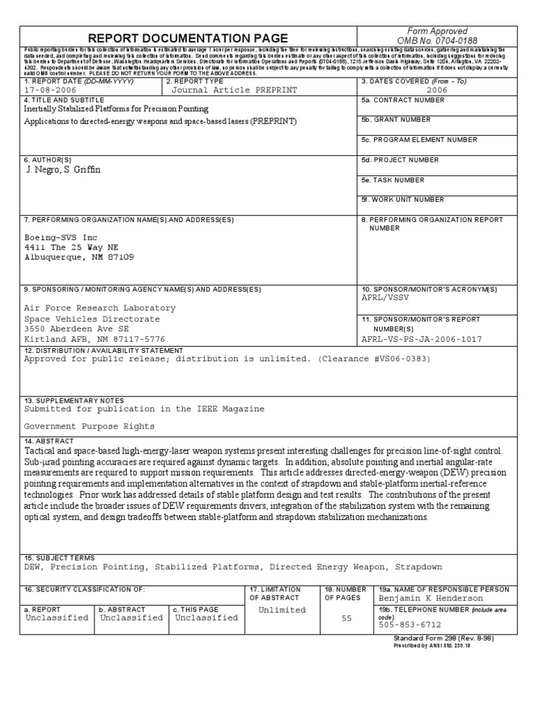 NASA-USAF SPACECOM-BOEING SVS Directed Energy US Military Space Weapons ...