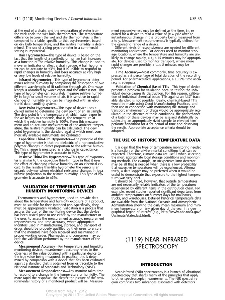 Usp 35 en | PDF | Absorption Spectroscopy | Infrared