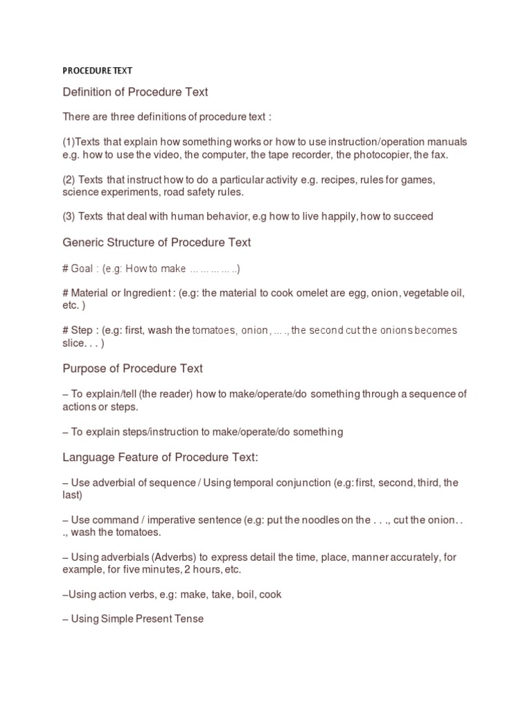 Procedure Text | PDF