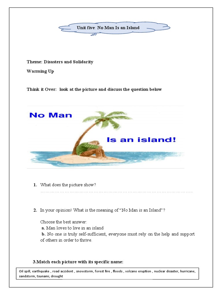 "NO Man Is An Island" Lesson Plan | PDF