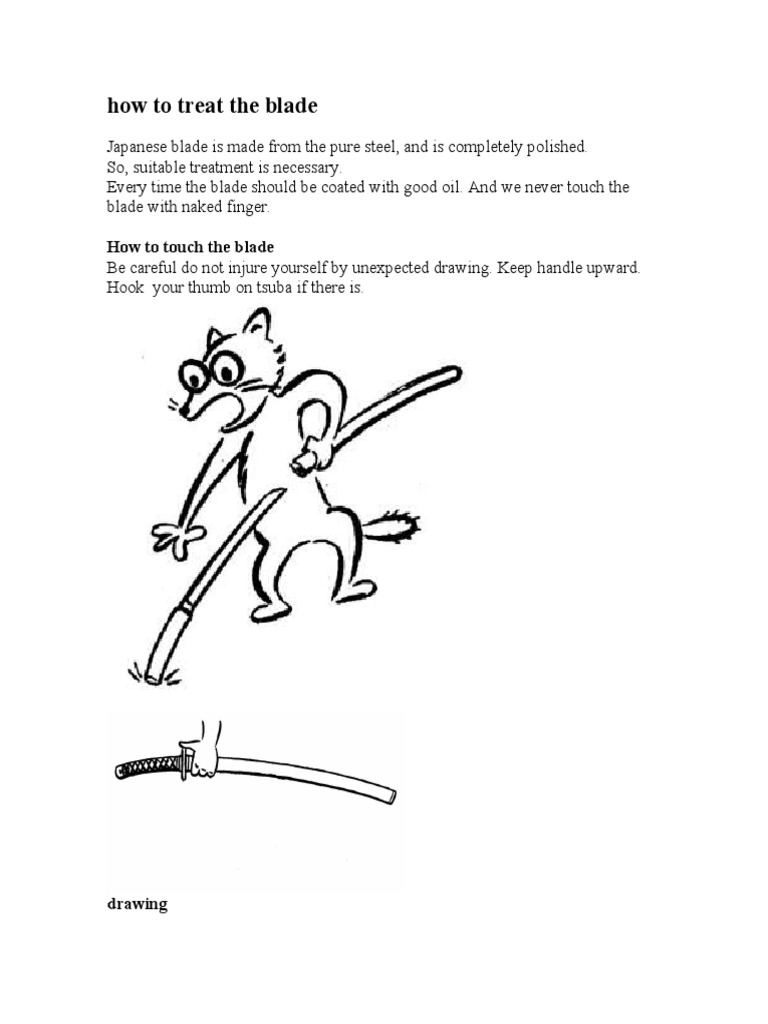 Aikido - Katana Cómo Manipular (Inglés) | PDF | Tools | Sword