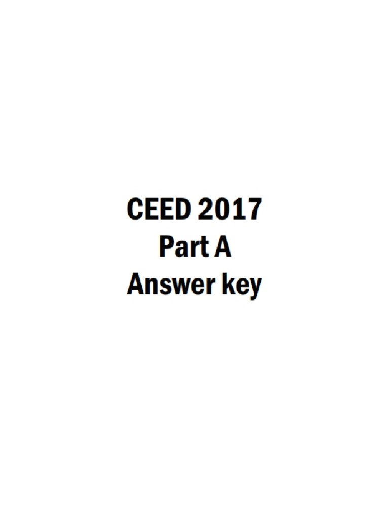 CEED 2017 Part A Answer Key | PDF