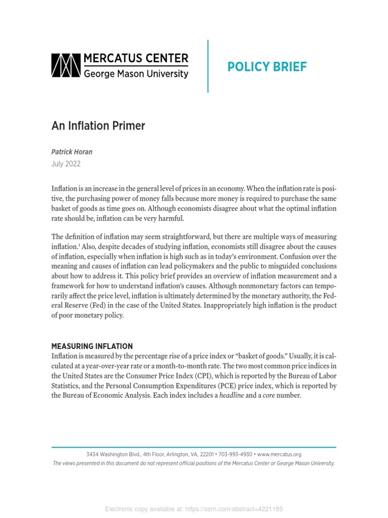 Inflation Primer | PDF | Money Supply | Inflation