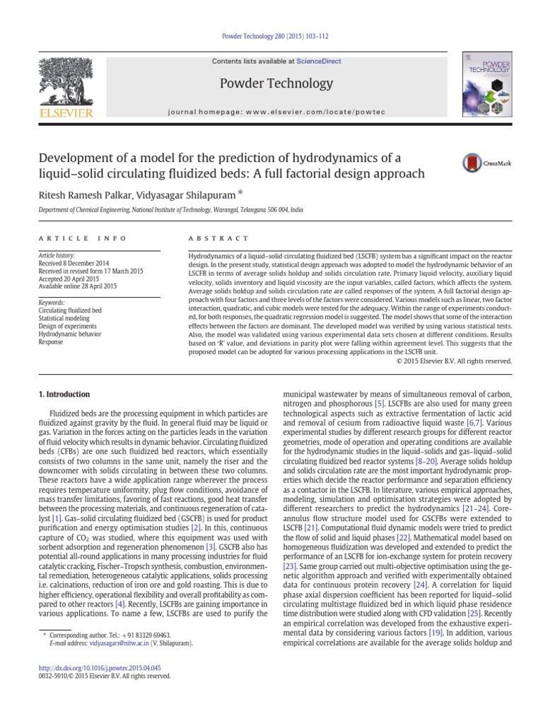 Development of A Model For The Prediction of Hydrodynamics of A Liquid-Solid Circulating ...