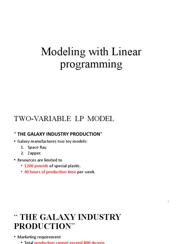 Ch02 Modeling With Linear Programming | PDF | Mathematical Optimization ...