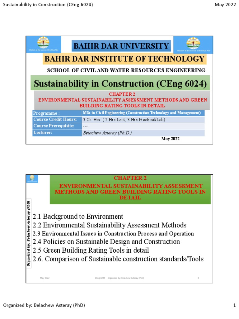 2 Part 2 Sustainability Assessment Methods and Green Building Rating | Download Free PDF ...