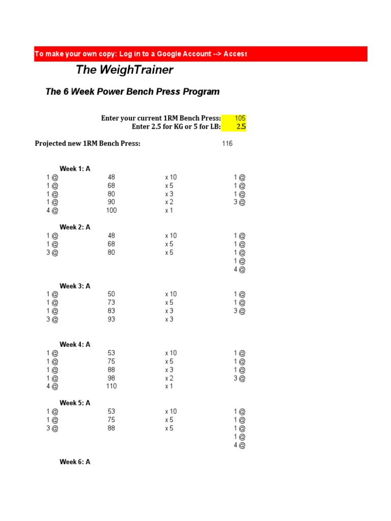 Y6 Week Benchin Pros Nig Nogs | PDF