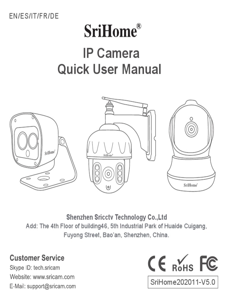 SriHome IP Camera Quick Setup Guide | PDF | Computers