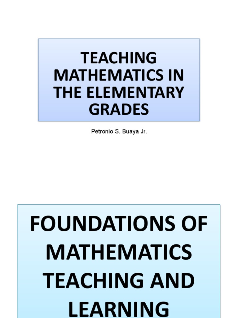 Teaching Mathematics in Elementary Grades | PDF | Constructivism ...