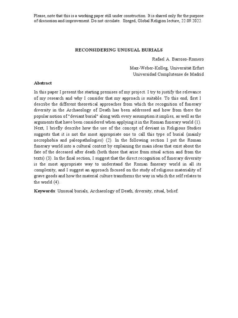 Unusual Burials | PDF | Deviance (Sociology) | Funeral