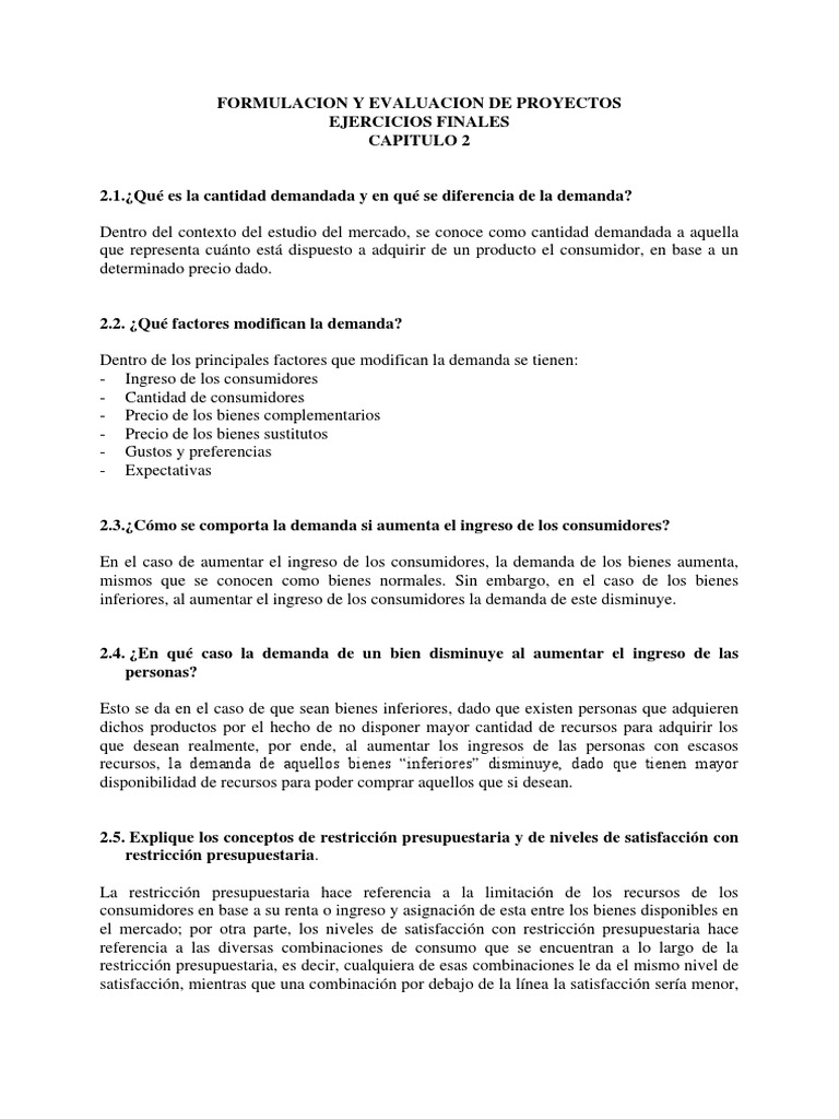 Ejercicios Finales Capitulo 2 Formulacion y Evaluación de Proyectos SAPAG | PDF