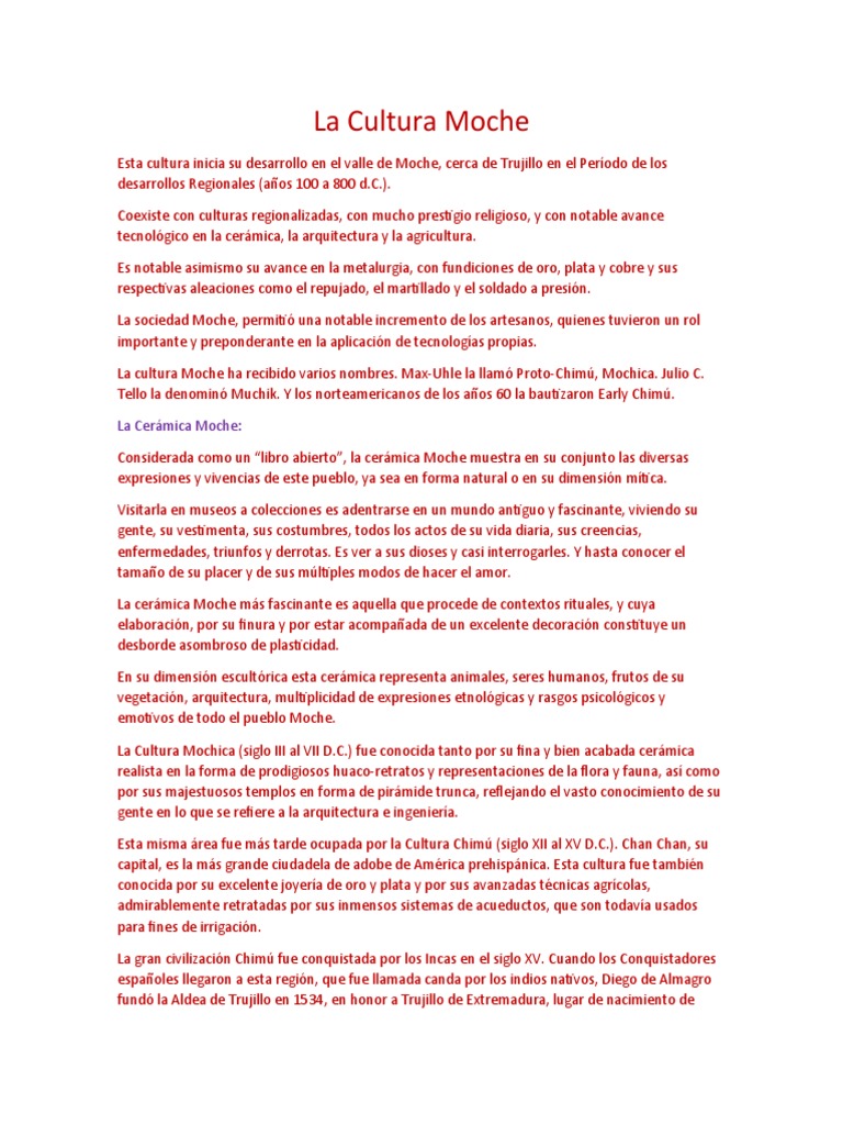 La Cultura Moche | PDF