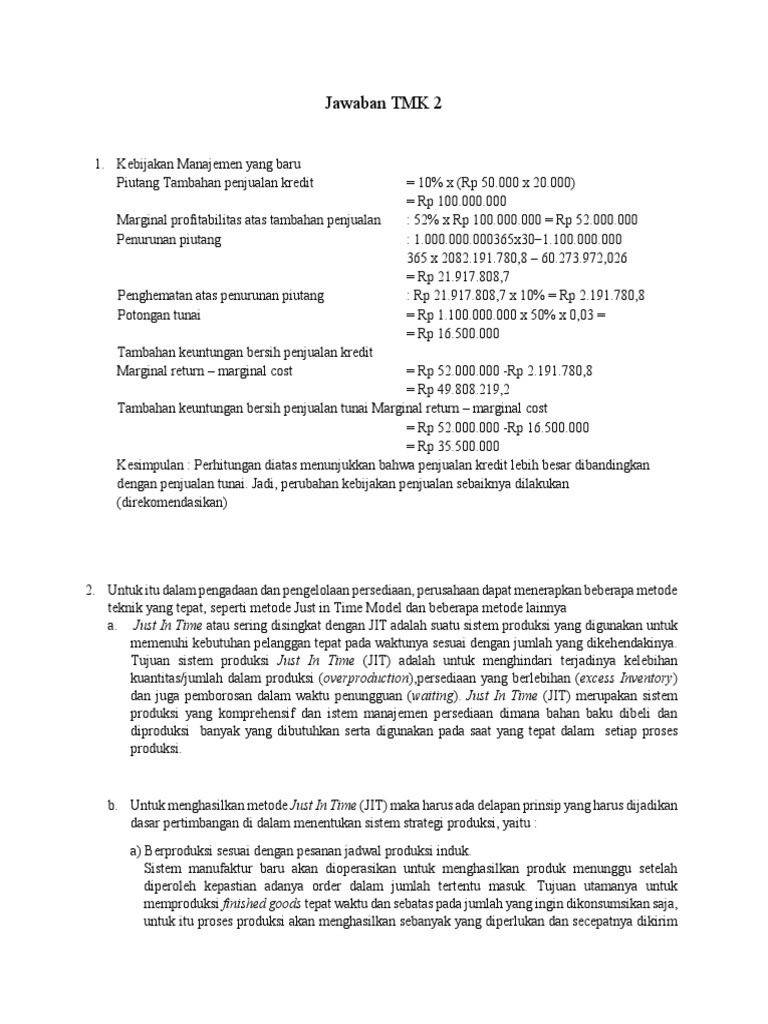 TMK 2 - Manajemen Keuangan Bisnis | PDF | Pengelolaan Keuangan & Uang