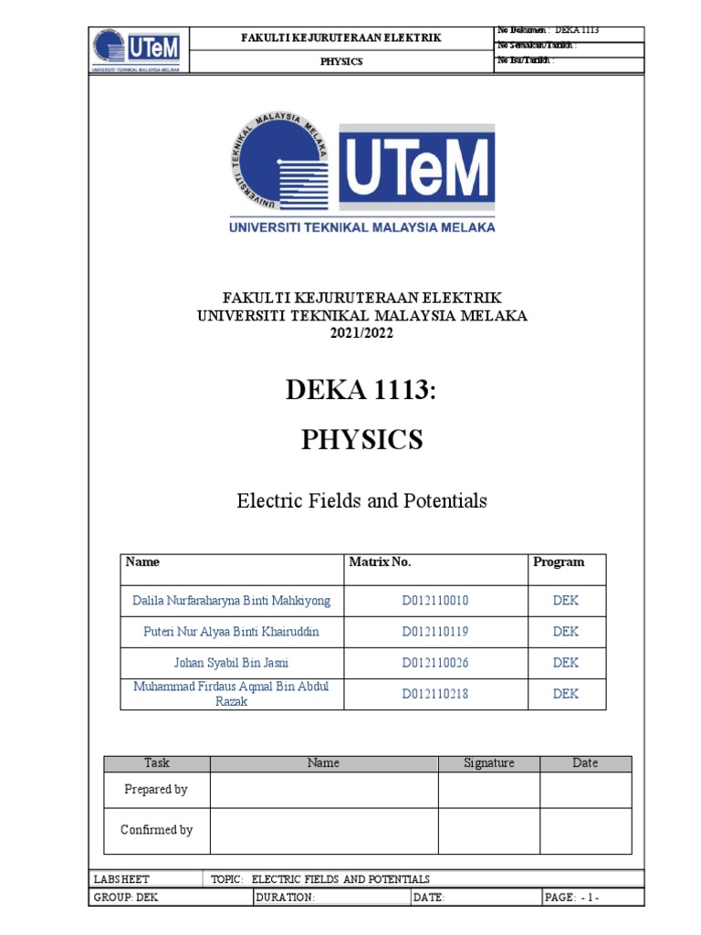 Lab 3 - Electric Field (GROUP 2A) | PDF