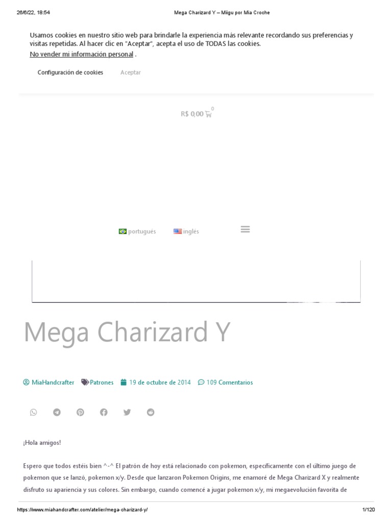 Mega Charizard Y - Miigu Por Mia Croche | PDF | Tejer | Textiles