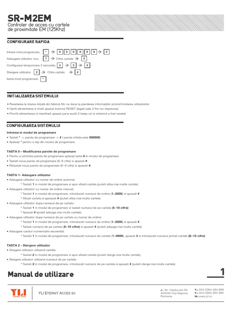 SR-M2EM - Manual de Utilizare | PDF