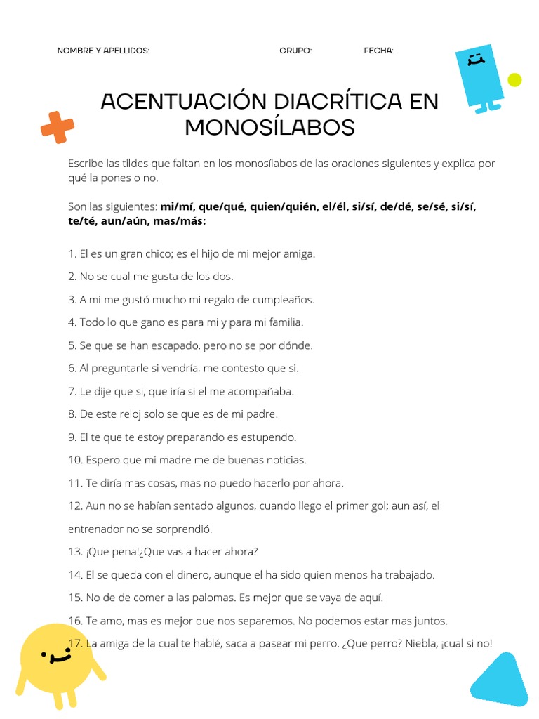 Acentuación Monosílabos | PDF