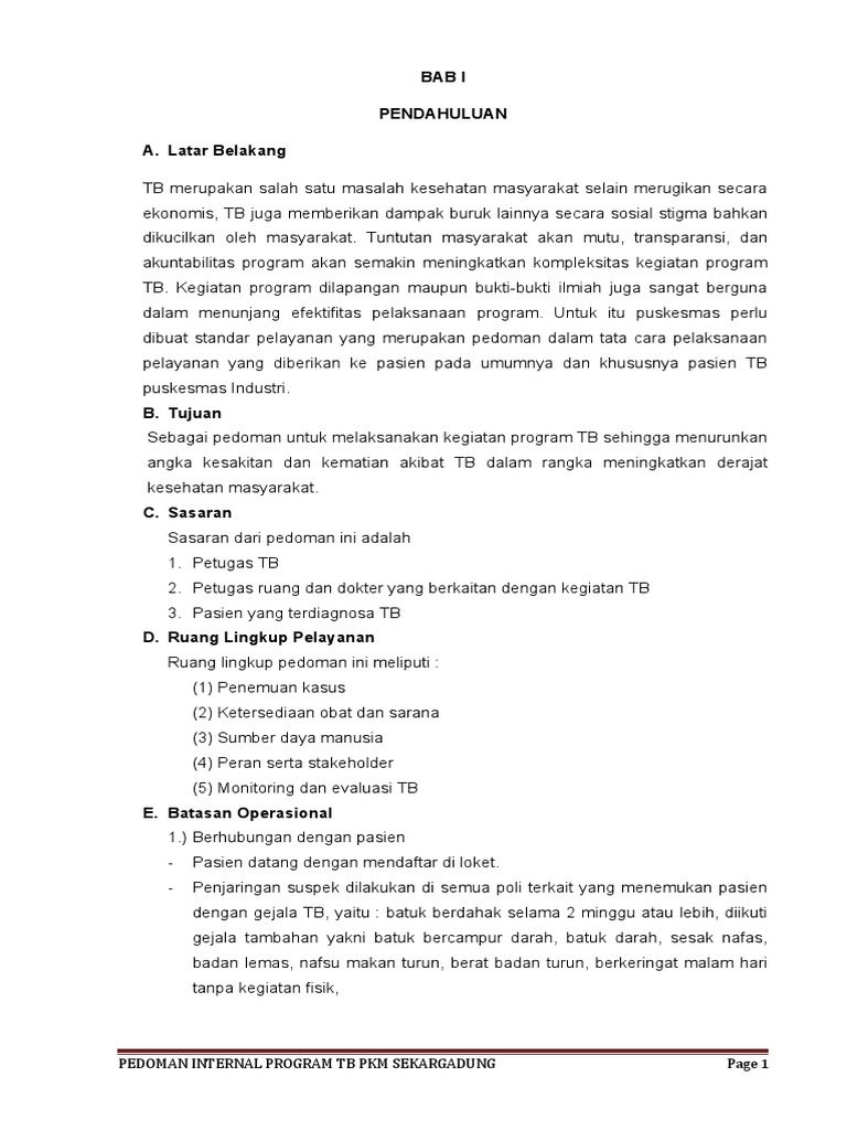 Pedoman Internal TB | PDF