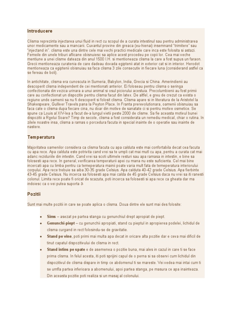 Despre Clisma | PDF