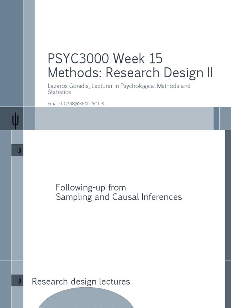 Week 15 - Research Design II | PDF