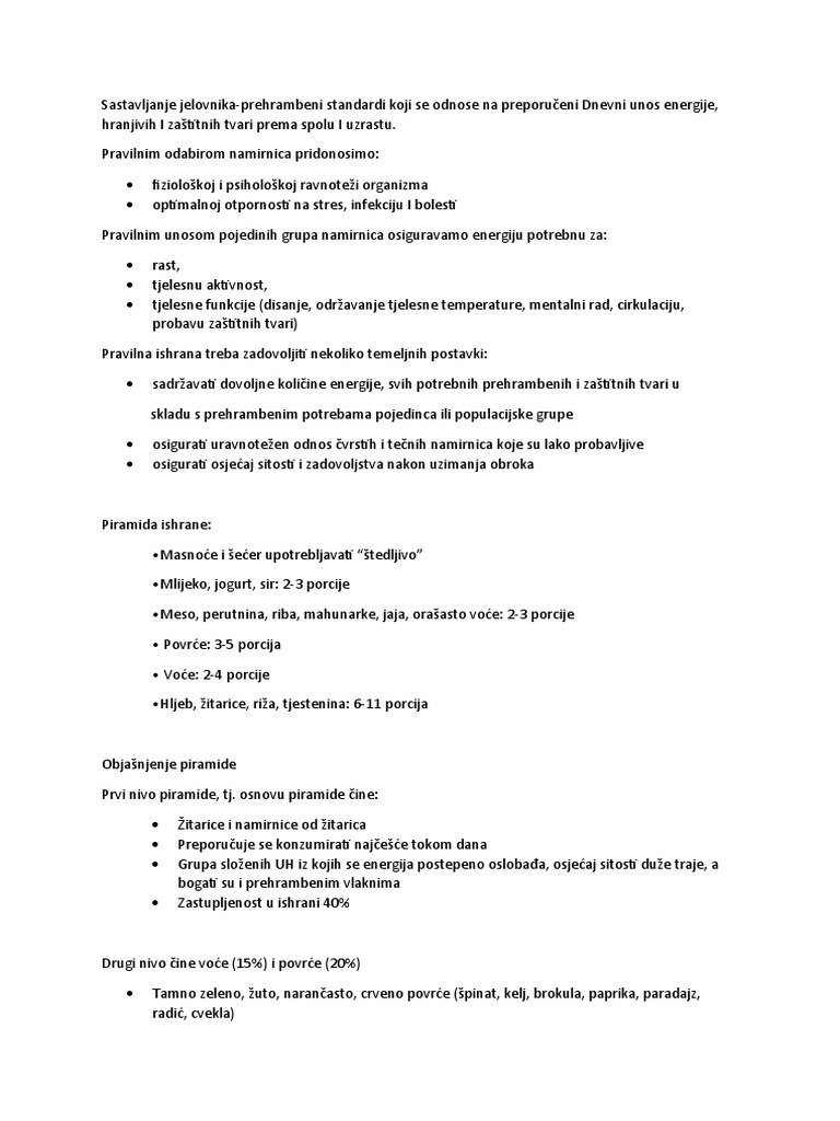 Nutricionizam Biljeske | PDF