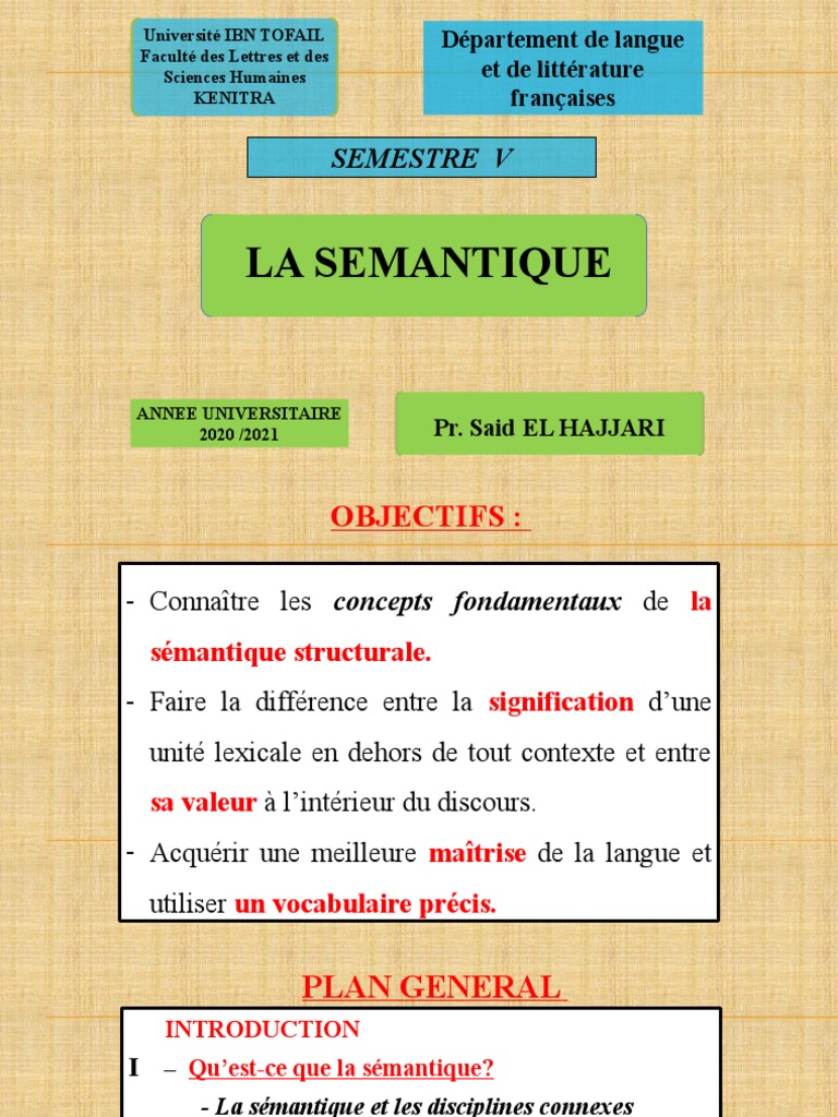 Semantique Seance 1 | PDF
