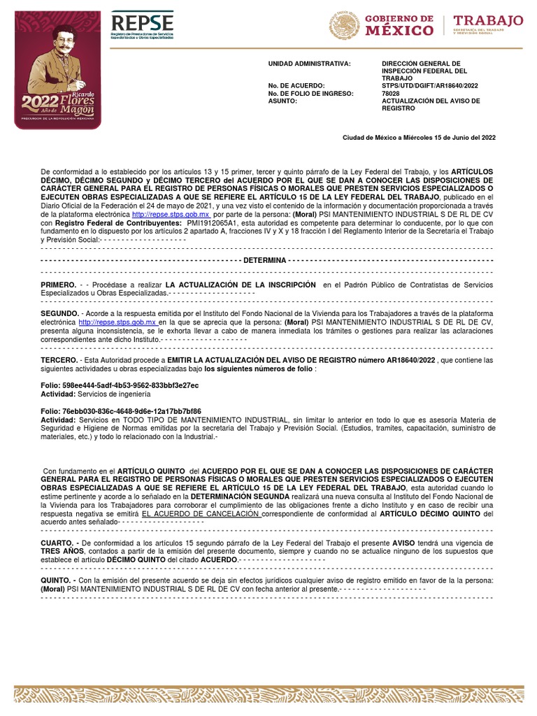 Formato 38 Actualización - Del - Aviso - de - Registro - Leyenda ...