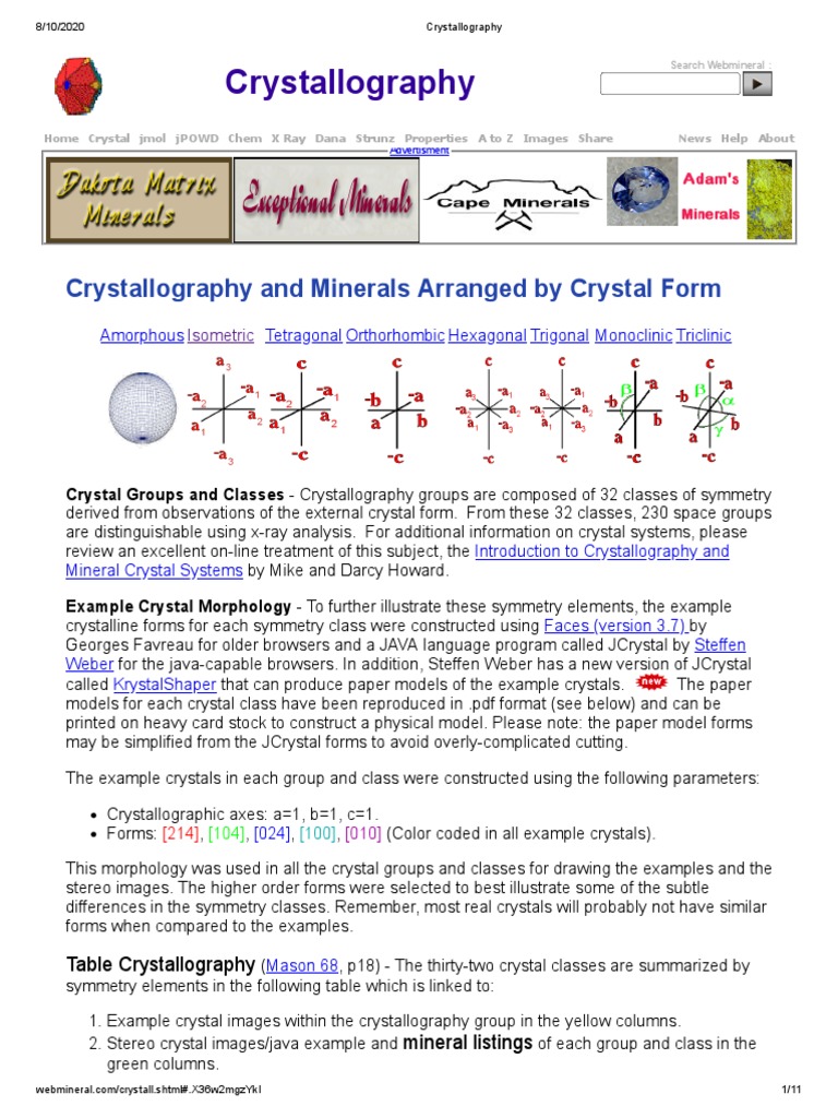 Crystallography With Paper Model | PDF | Crystal | Crystallography