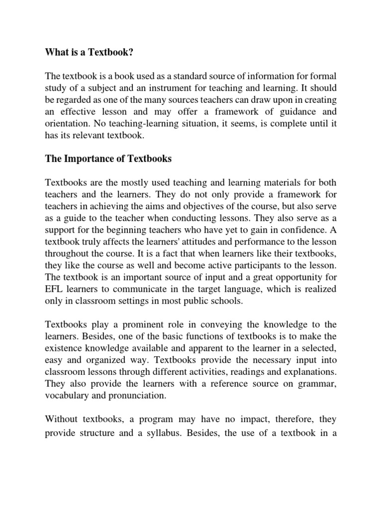 What Is A Textbook? | PDF | Teaching Method | Language Education