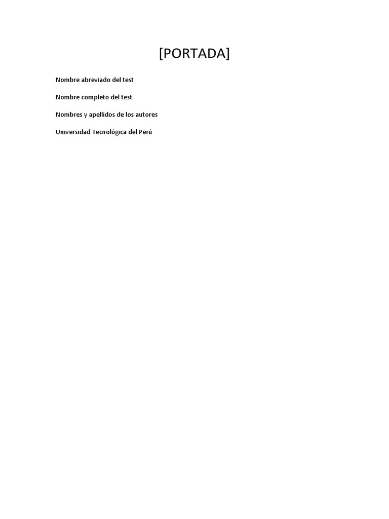 Formato Manual Del Test | PDF