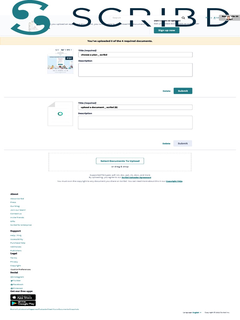 Upload A Document Scribd Pdf Scribd Web 2 0