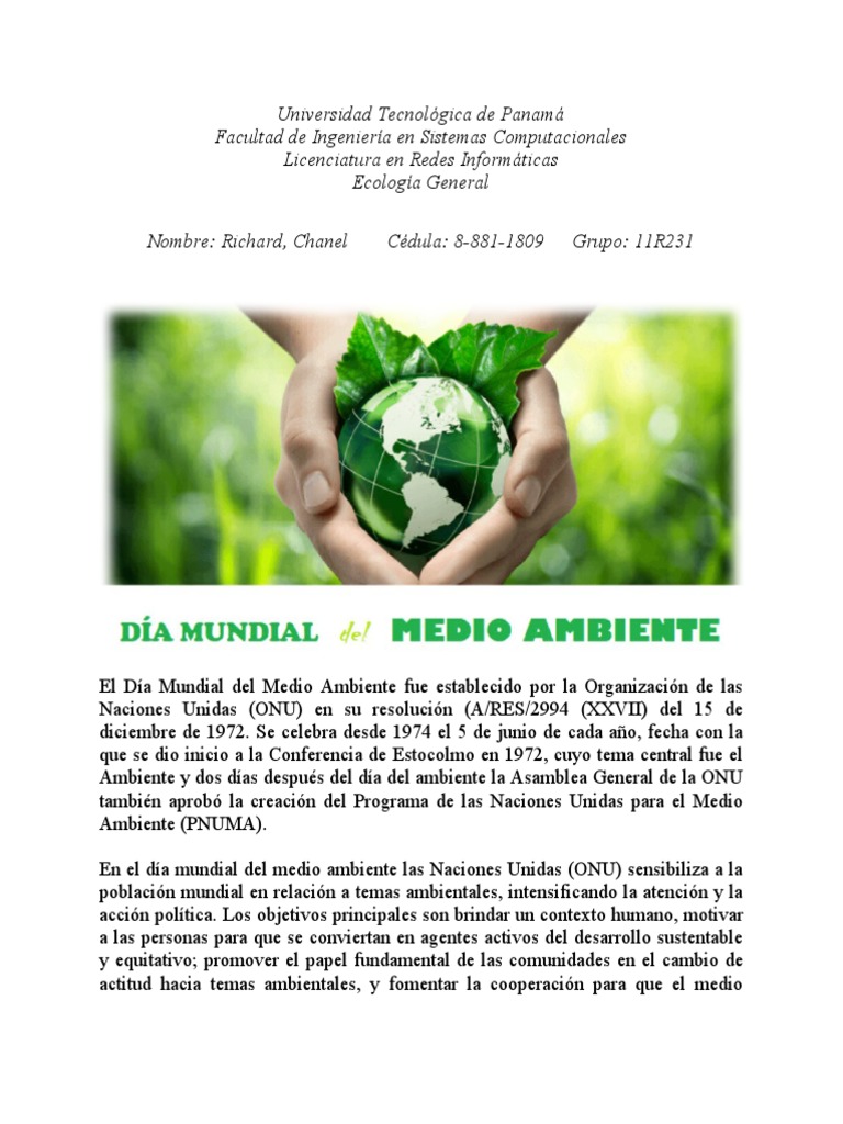 Dia Mundial Del Medio Ambiente | Descargar gratis PDF | Relaciones ...