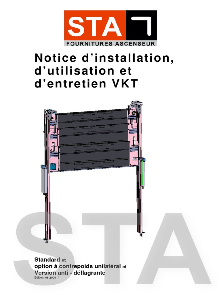 Porte de Cabine Verticale V K T Pour Ascenseurs Et Monte Charge | PDF ...