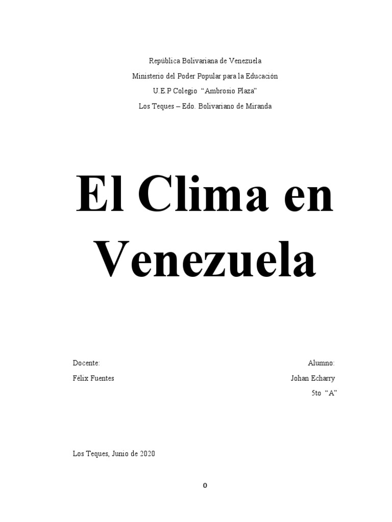 Clima y características de Venezuela | PDF | Clima | Humedad