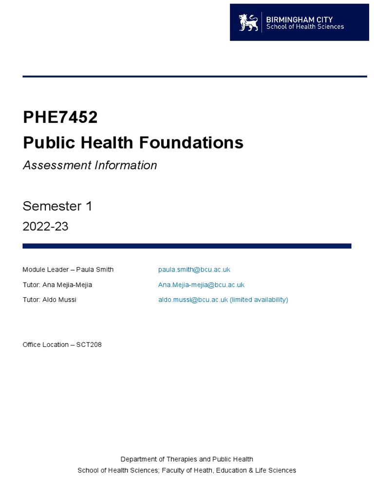 Module Assessment Information | PDF | Turnitin | Public Health
