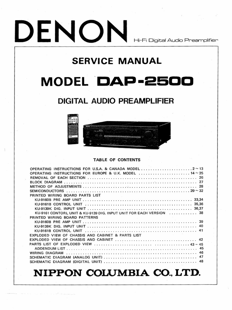 Denon Dap-2500 Service | PDF